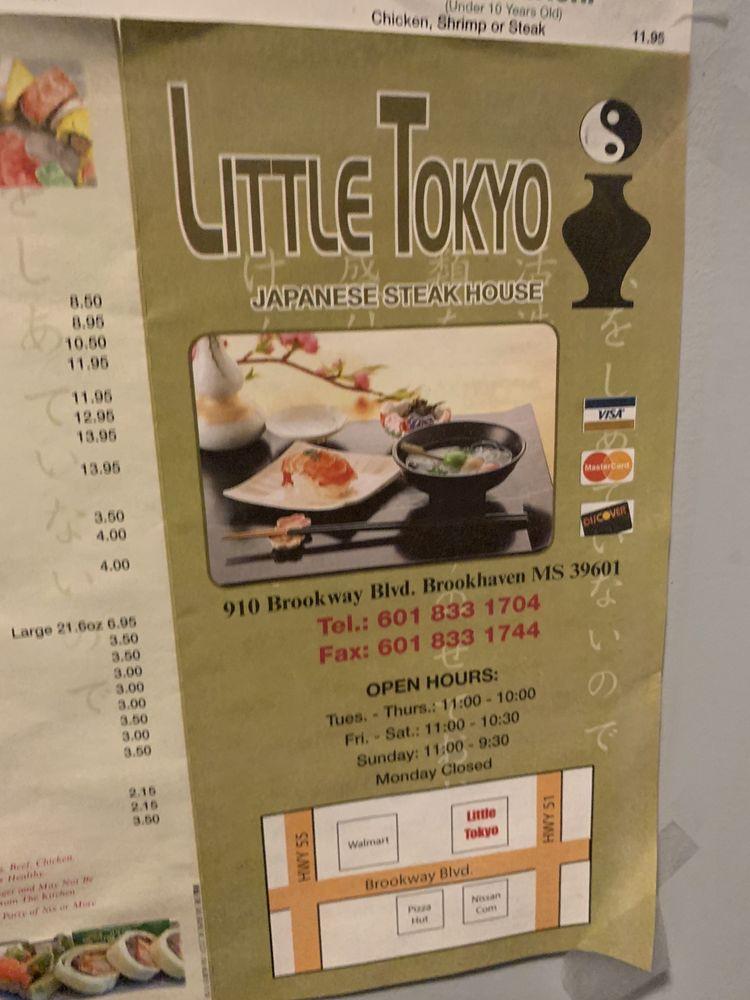 Menu at Little Tokyo Japanese Steak House steakhouse, Brookhaven