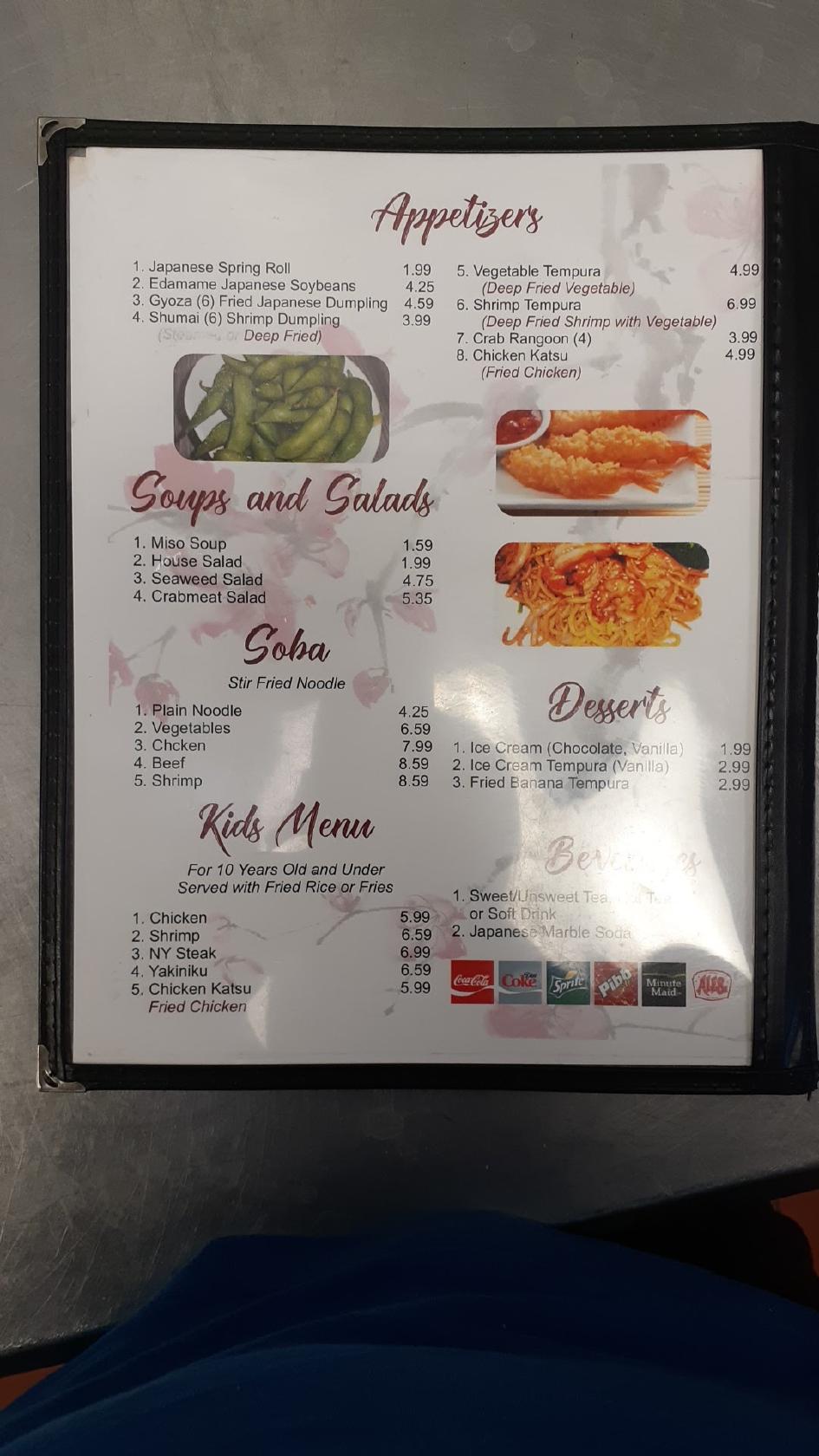 Menu at Tokyo Hibachi & Sushi restaurant, Winchester, Winchester Plz