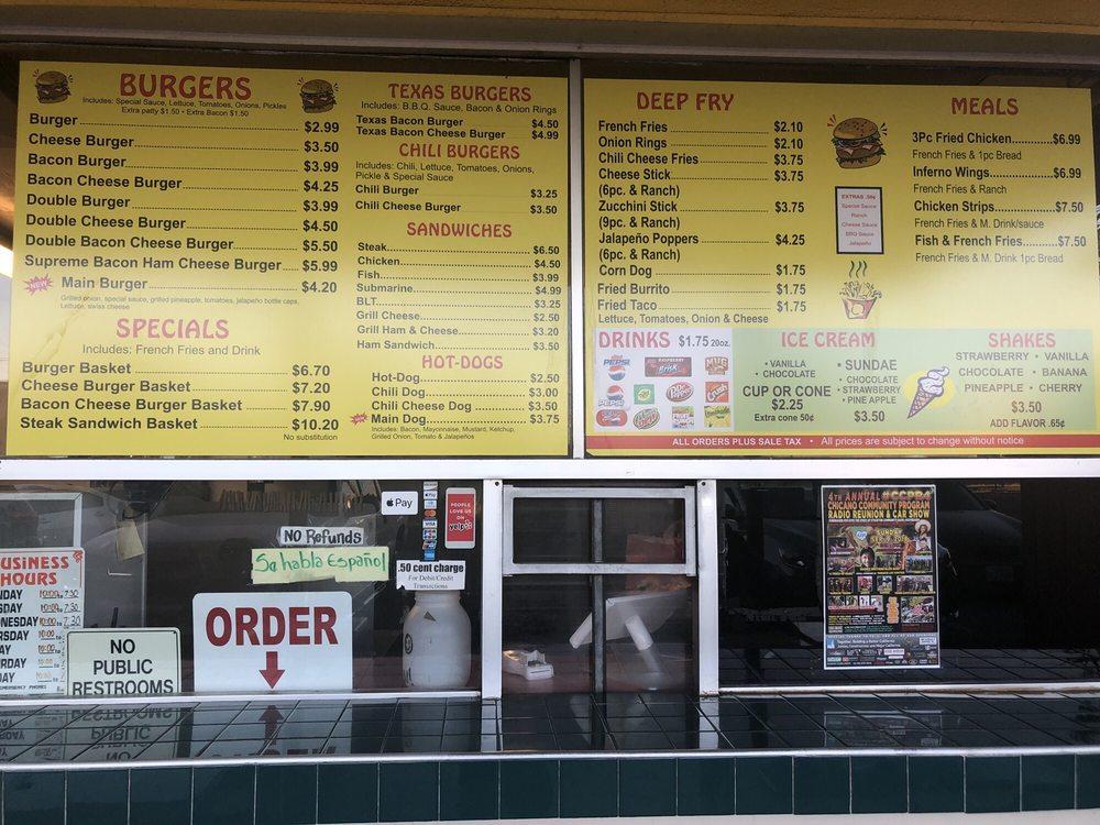 Menu at East Main Drive-In restaurant, Stockton, E Main St