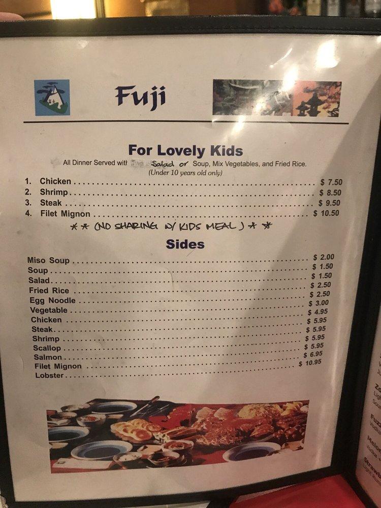 Menu at Fuji Japanese Steakhouse And Sushi Bar, Anderson