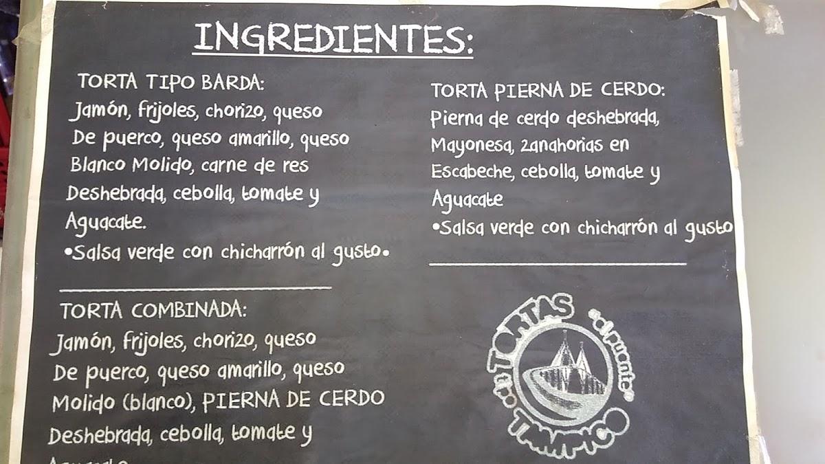 Menu at Tortas Tipo Barda, Mexico, Villahermosa - Cardenas