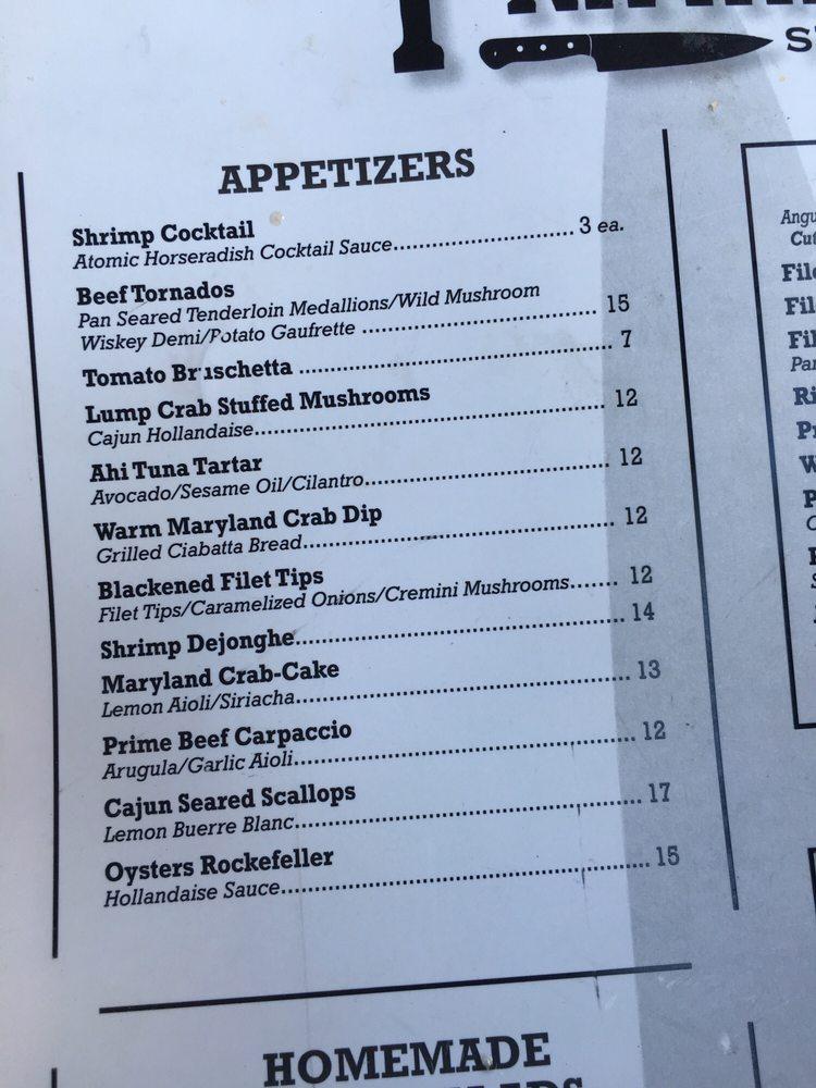 Menu at The Primal Cut steakhouse, Tinley Park