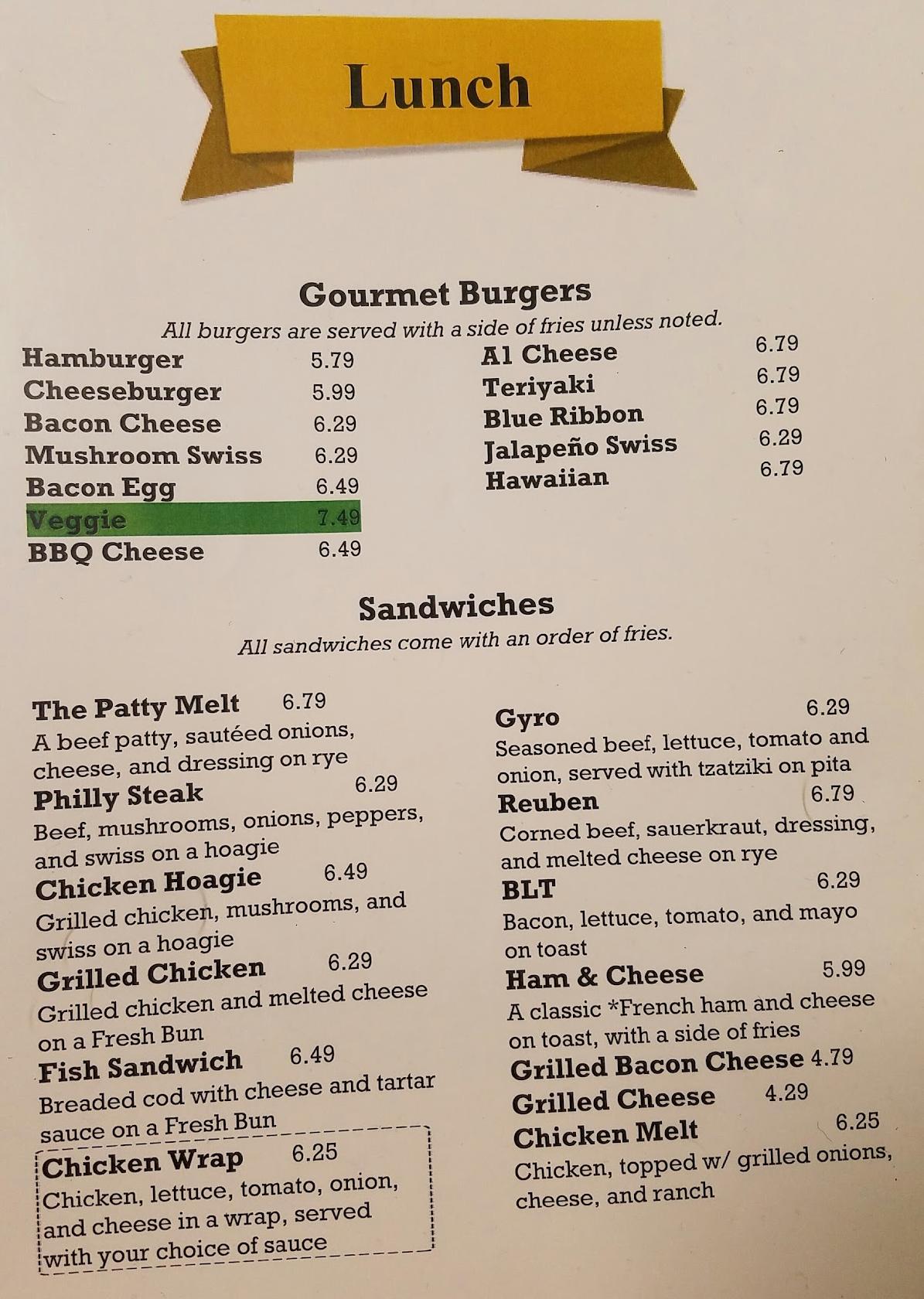 Menu at Affton Diner restaurant, Affton, Gravois Rd