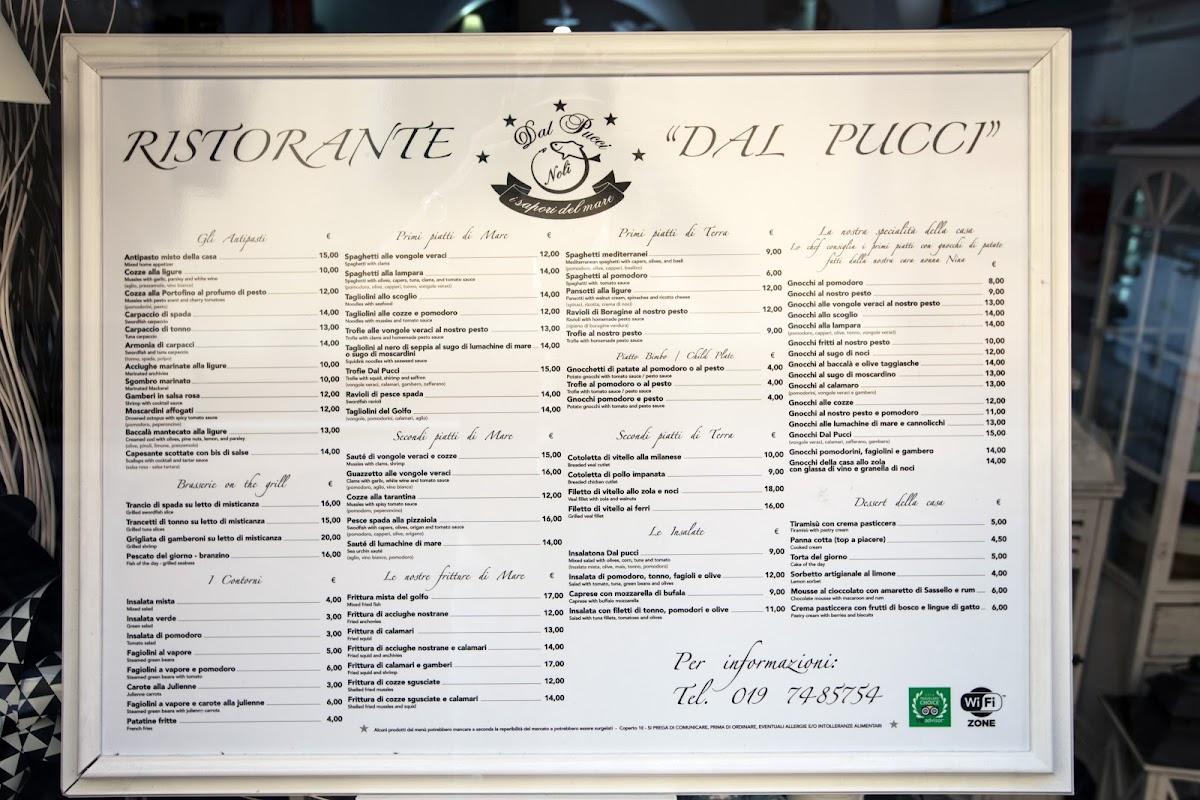 Menu da DALPUCCI ristorante, Noli