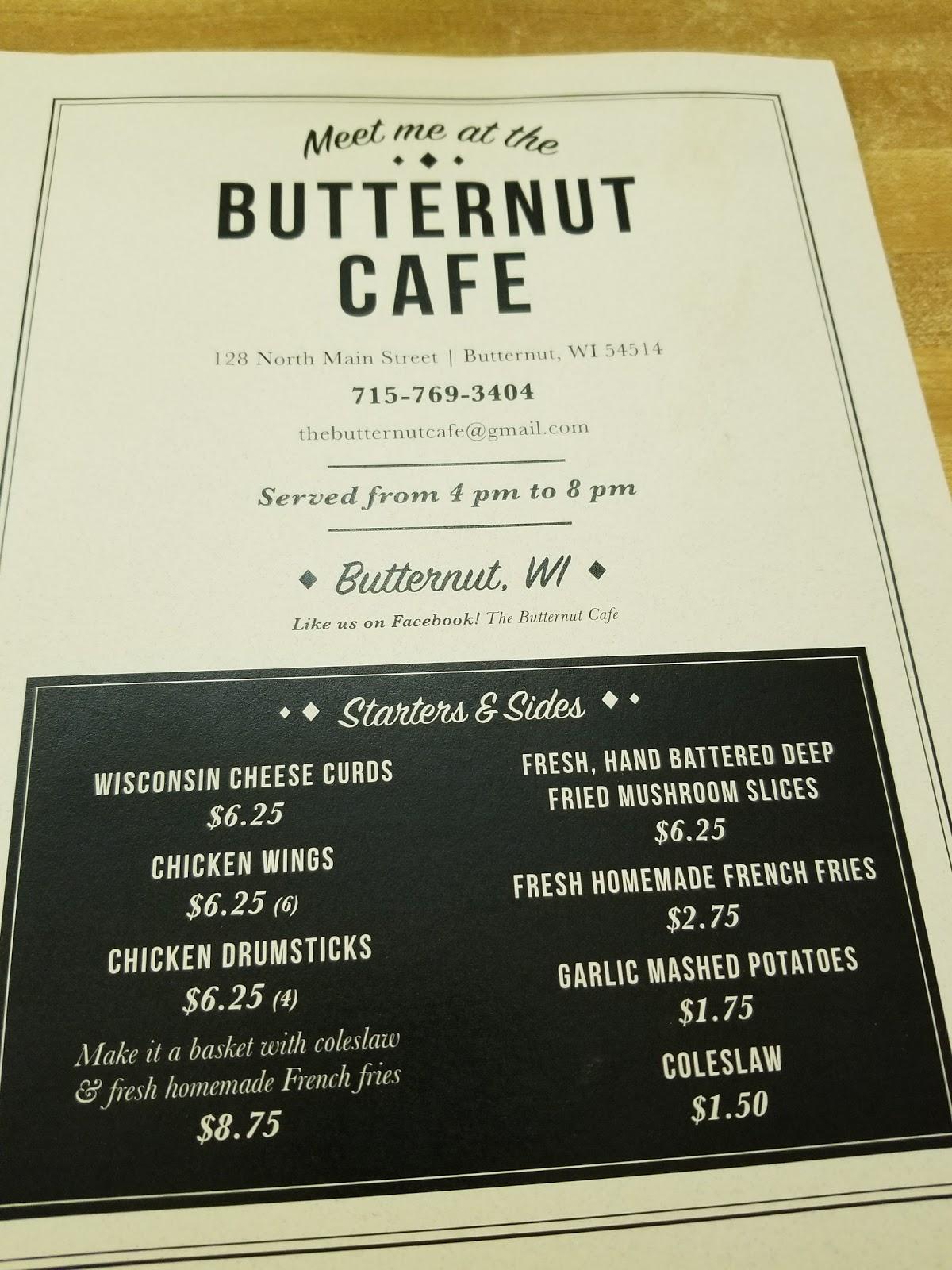 Menu at The Butternut Cafe, Butternut