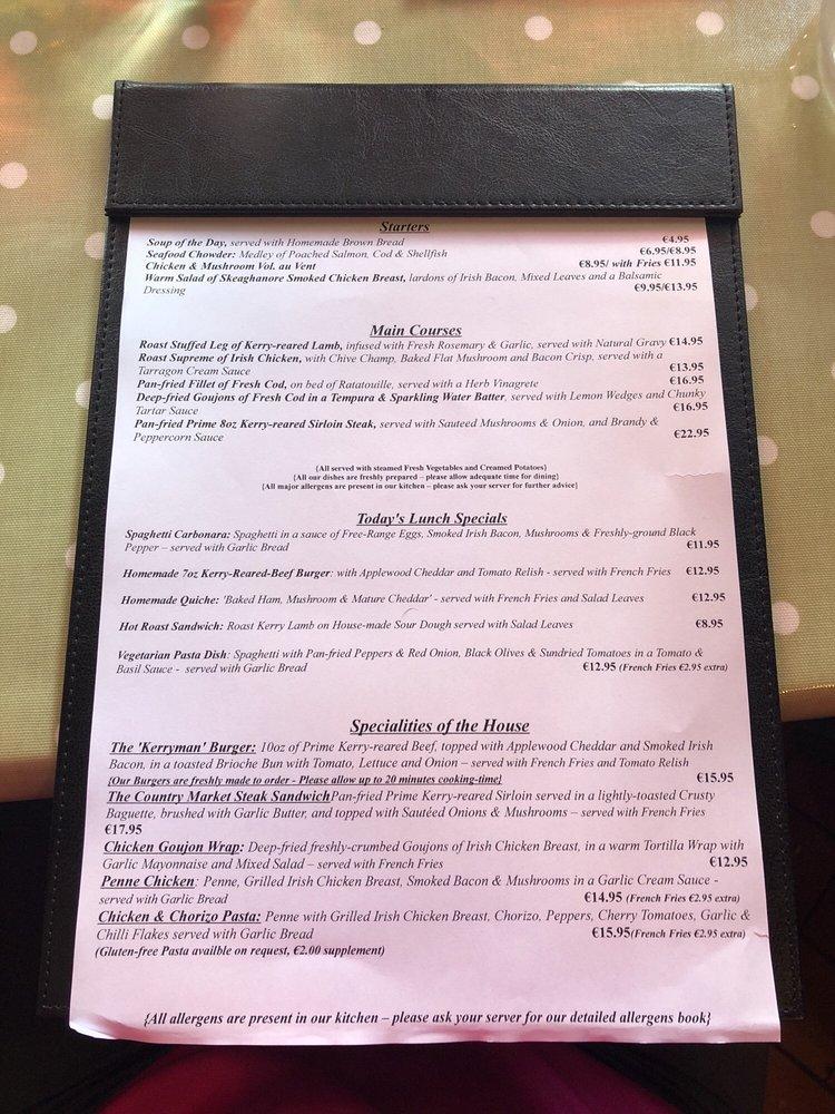 Menu at Country Market restaurant, Castleisland