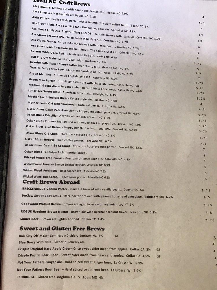 Menu at Dooley's Tavern and Grill pub & bar, Wilkesboro