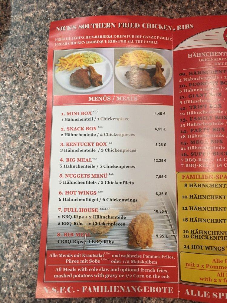 Menu at Nick's Southern Fried Chicken & Ribs fast food, Kaiserslautern