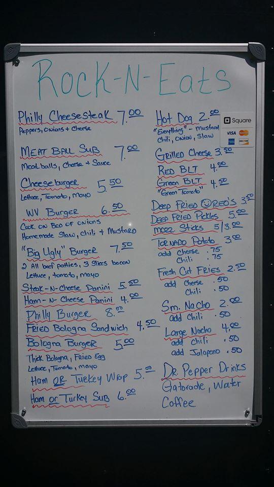 Menu at Rock N Eats restaurant, Cool Ridge