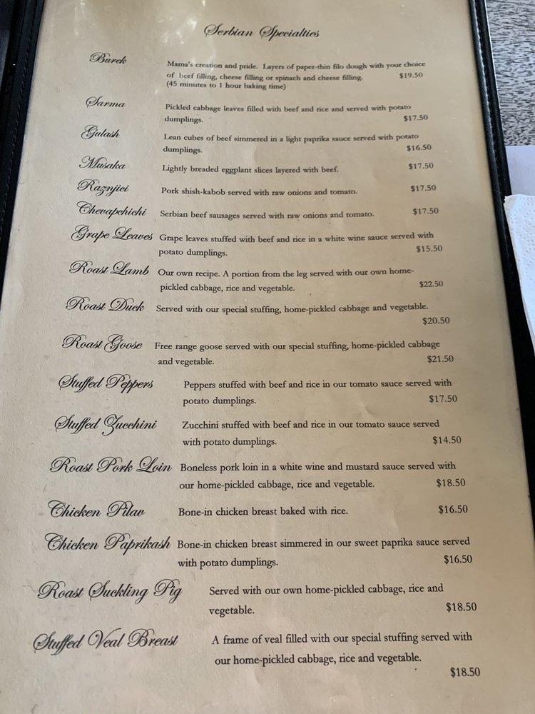Menu at Three Brothers desserts, Milwaukee, S St Clair St
