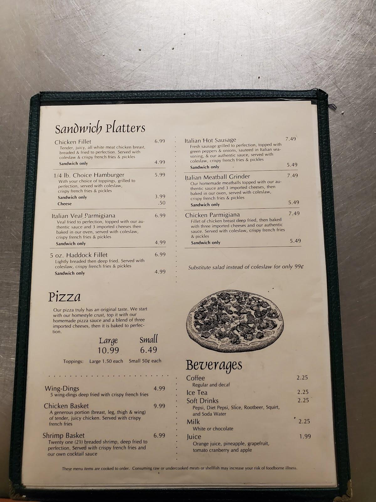 Menu at The Rosebud Bistro pizzeria, Johnstown