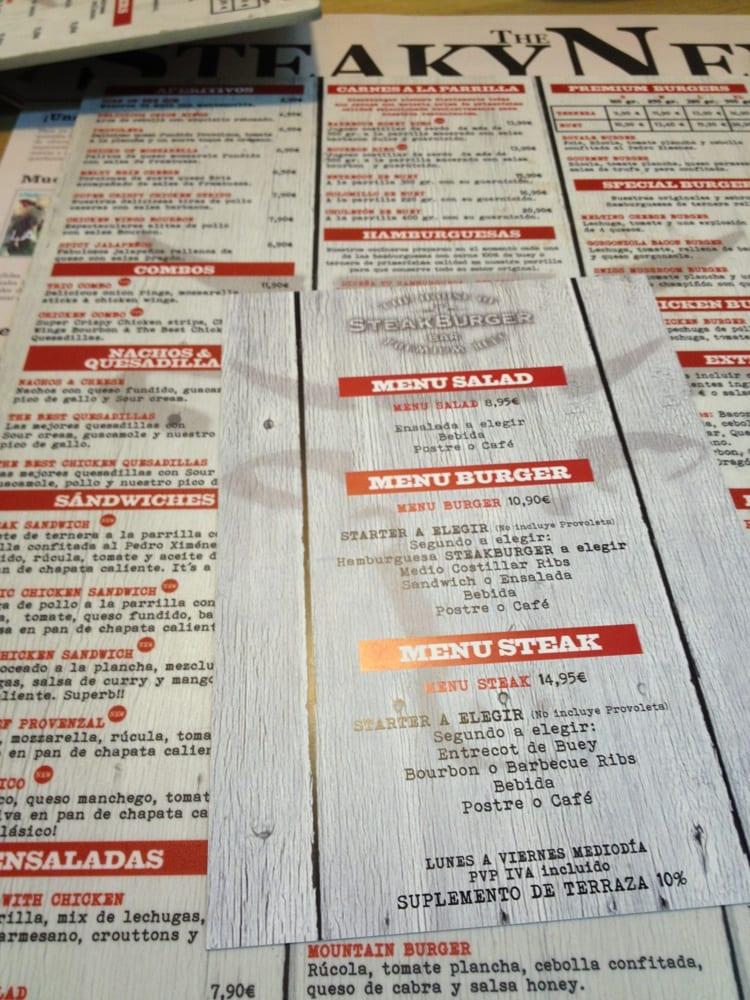 Menu at Steak Burger BBQ, Madrid, Calle de la Virgen de los Peligros