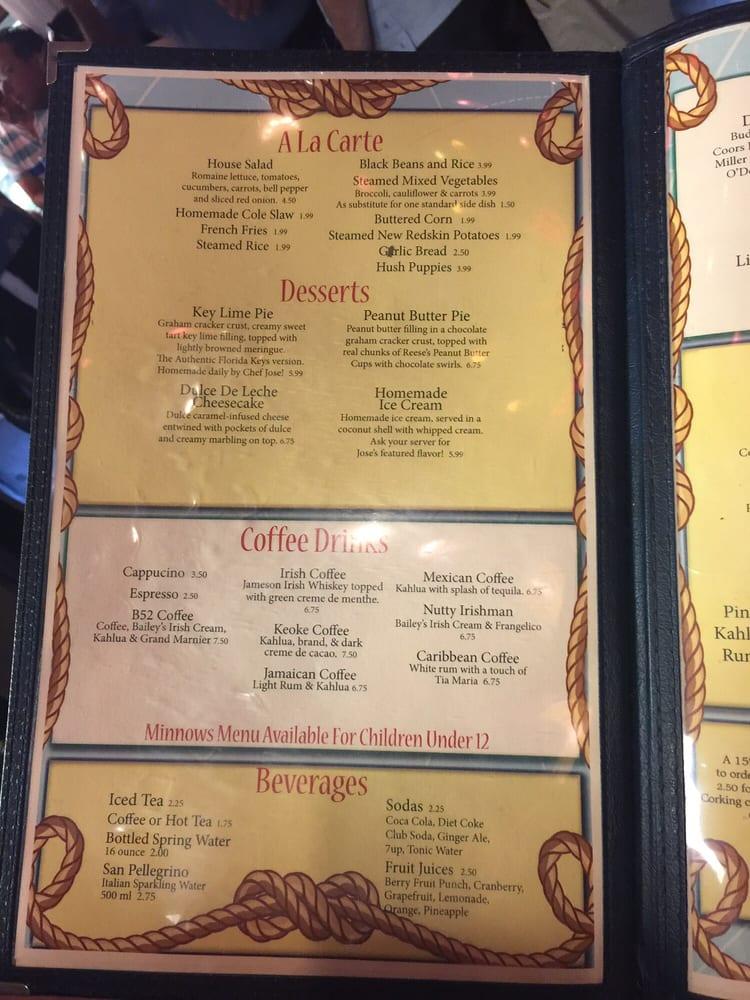 Menu at The Fish House pub & bar, Key Largo, 102401 Overseas Hwy