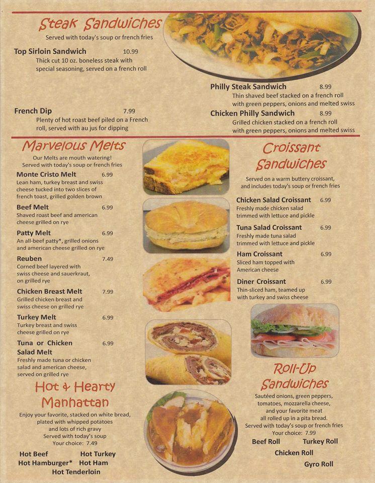 Menu at Main Street Diner restaurant, Boonville, 201 Main St