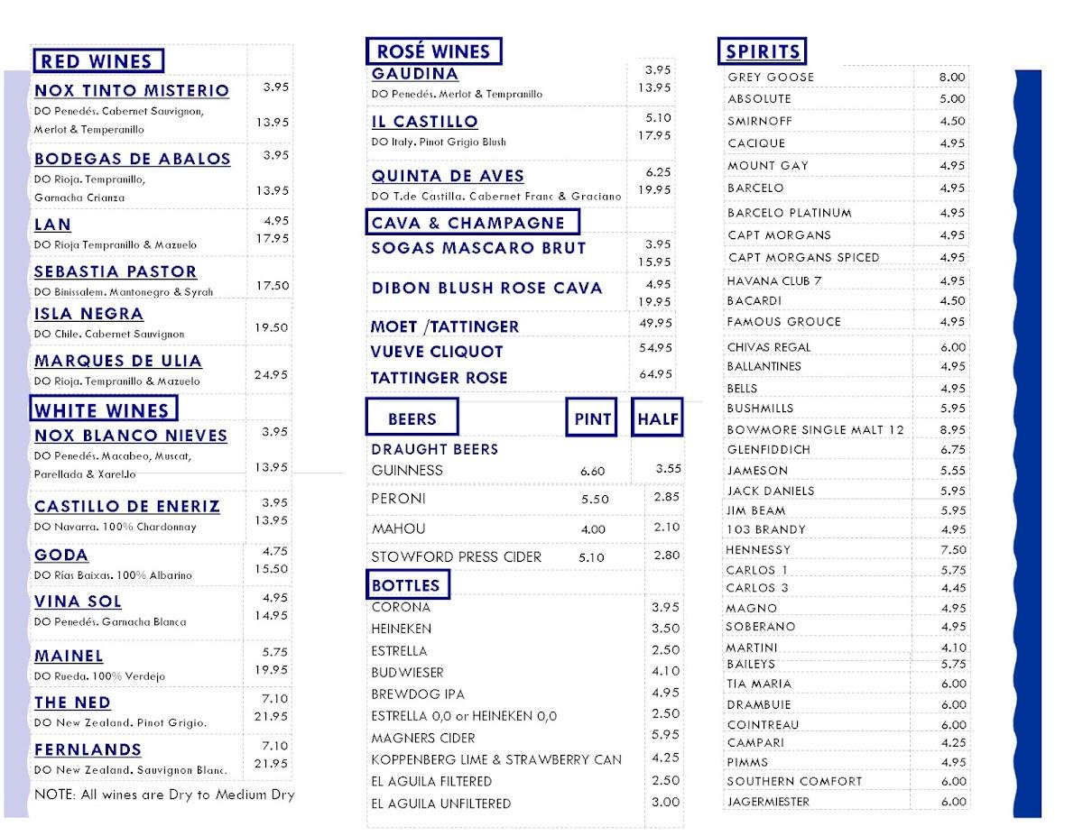 Menu at The Ship Sports Bar & Eatery Portals, Portals Nous