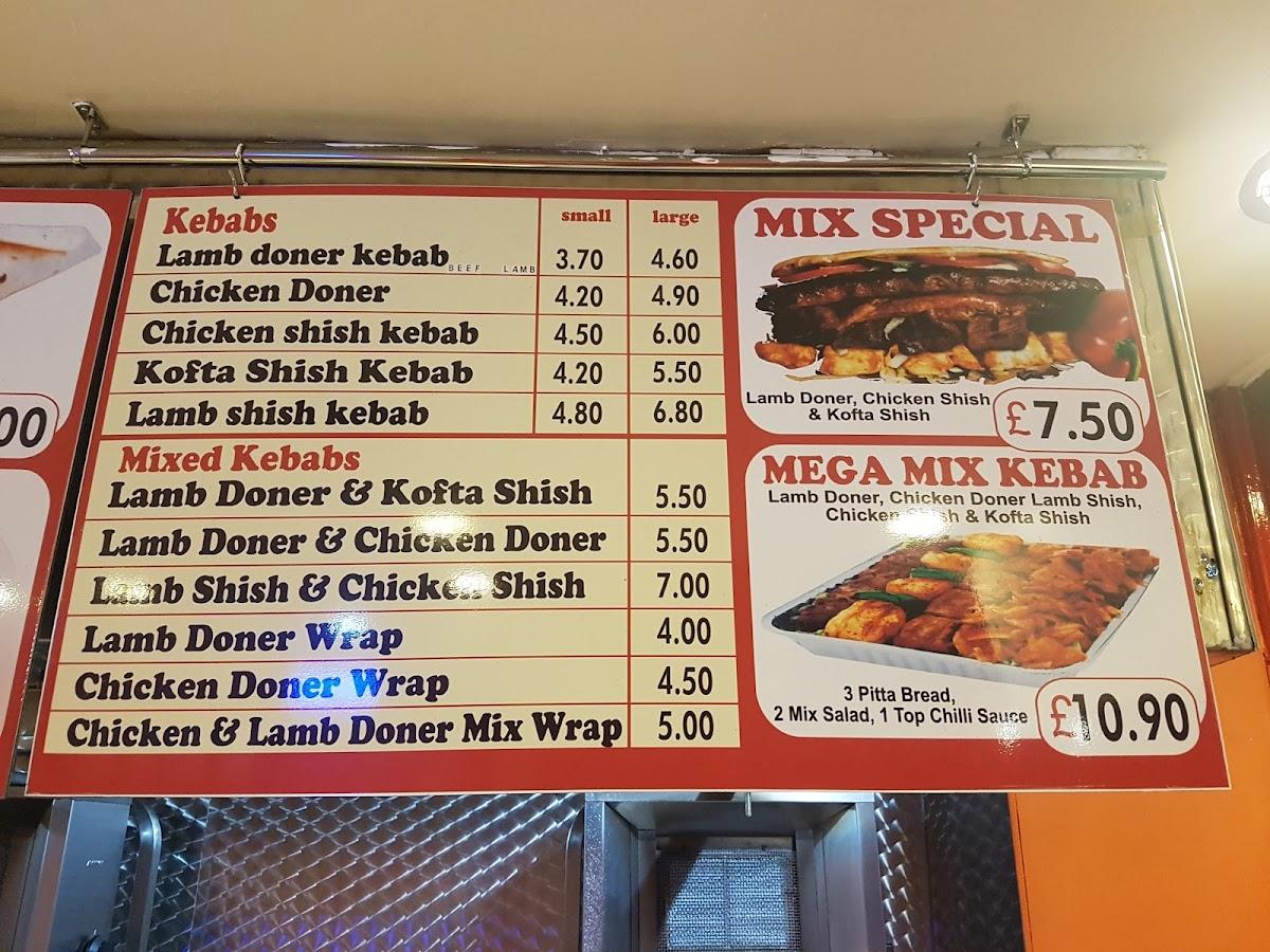 Menu at Doner Master pizzeria, Mountsorrel, 4 King St