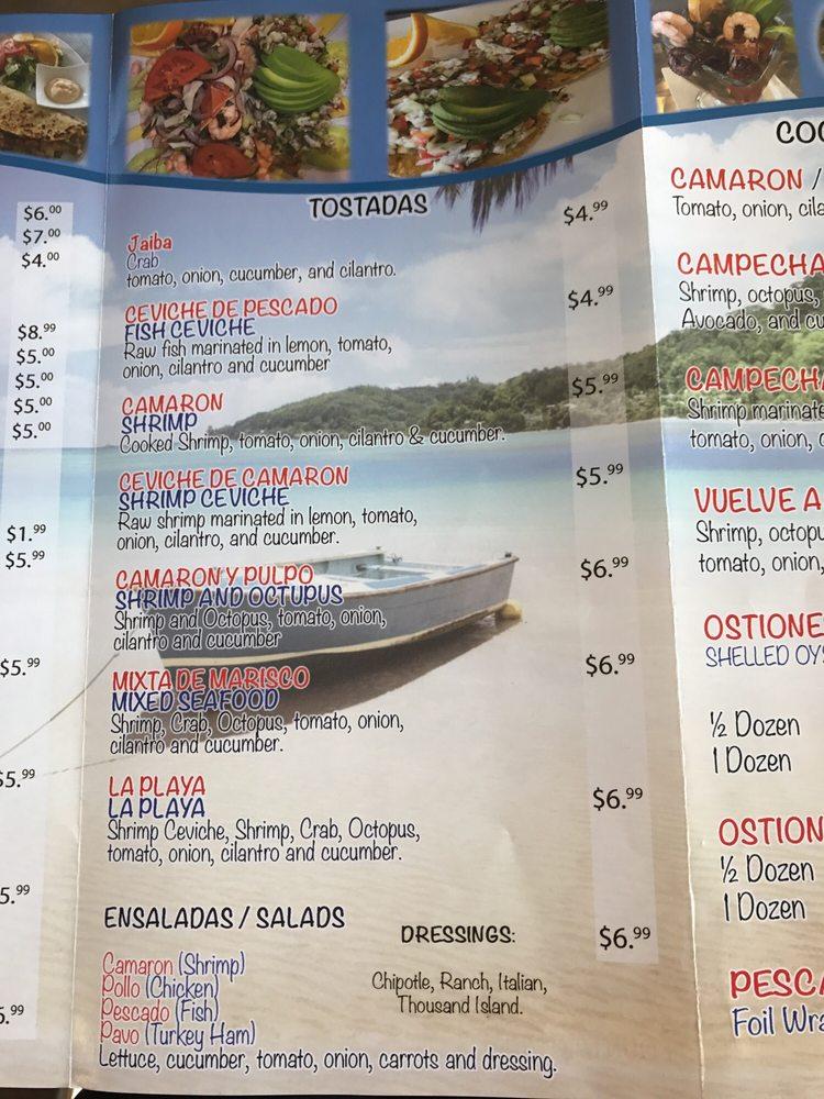 Menu at La playa seafood pub & bar, Atwater