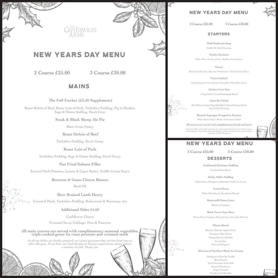 Menu at The Guy Fawkes Arms pub & bar, Knaresborough