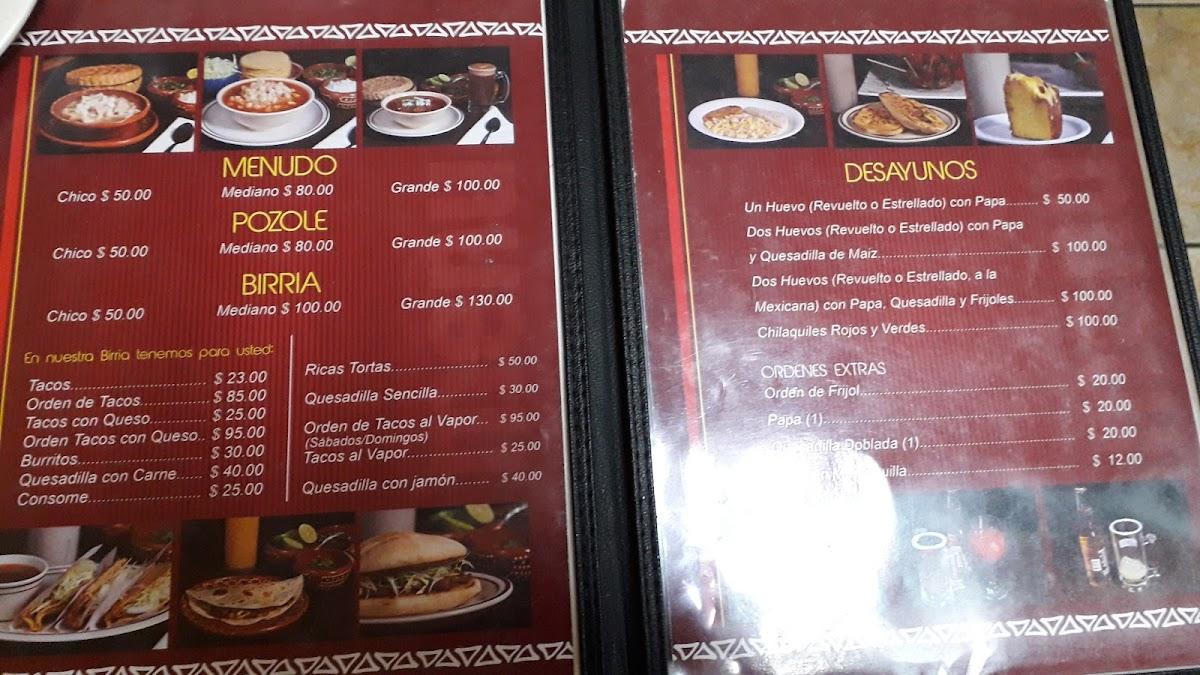 Carta del restaurante menuderia COQUI, Tecate