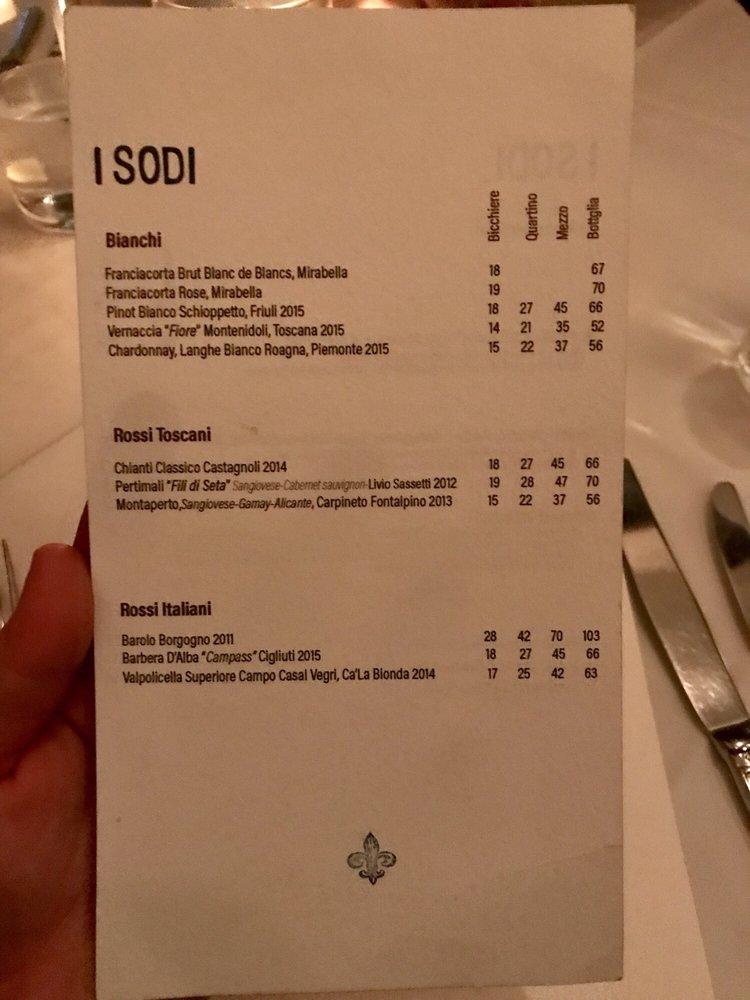 Menu at I Sodi restaurant, New York City, 314 Bleecker St