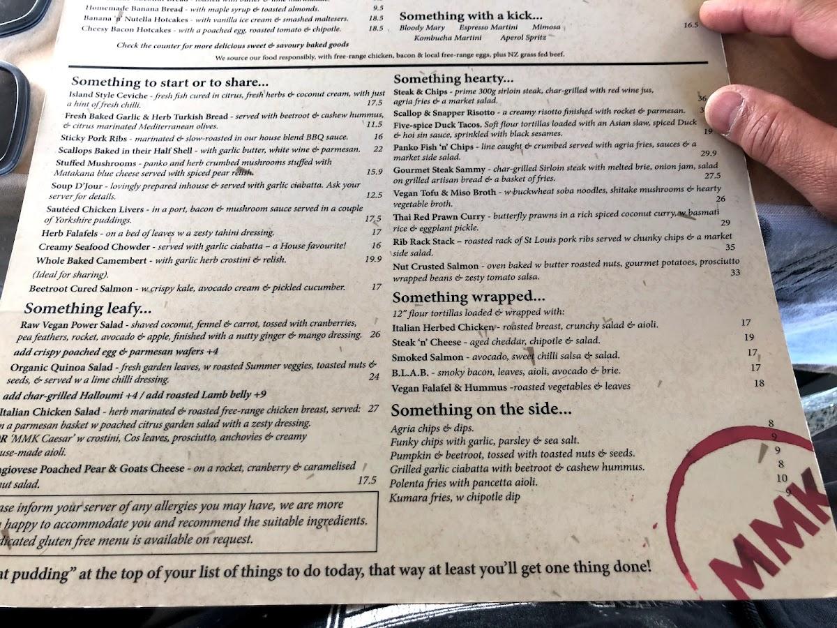 Menu at Matakana Market Kitchen restaurant, Matakana, 2 Matakana Valley Rd