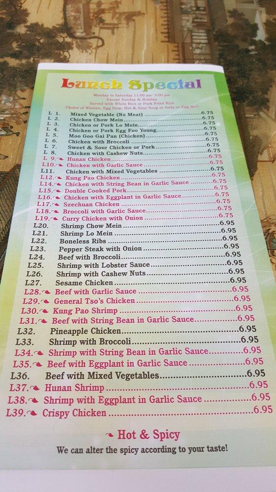 Menu at Moon Star restaurant, Danbury