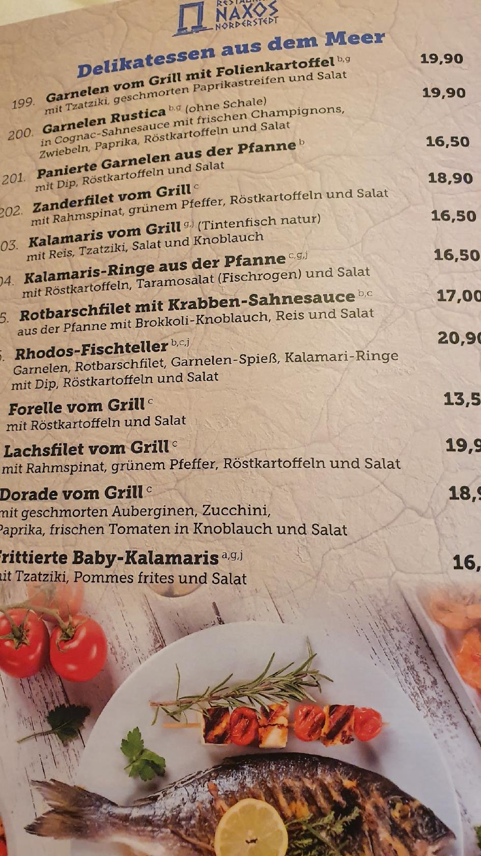 Speisekarte von Restaurant Naxos, Norderstedt