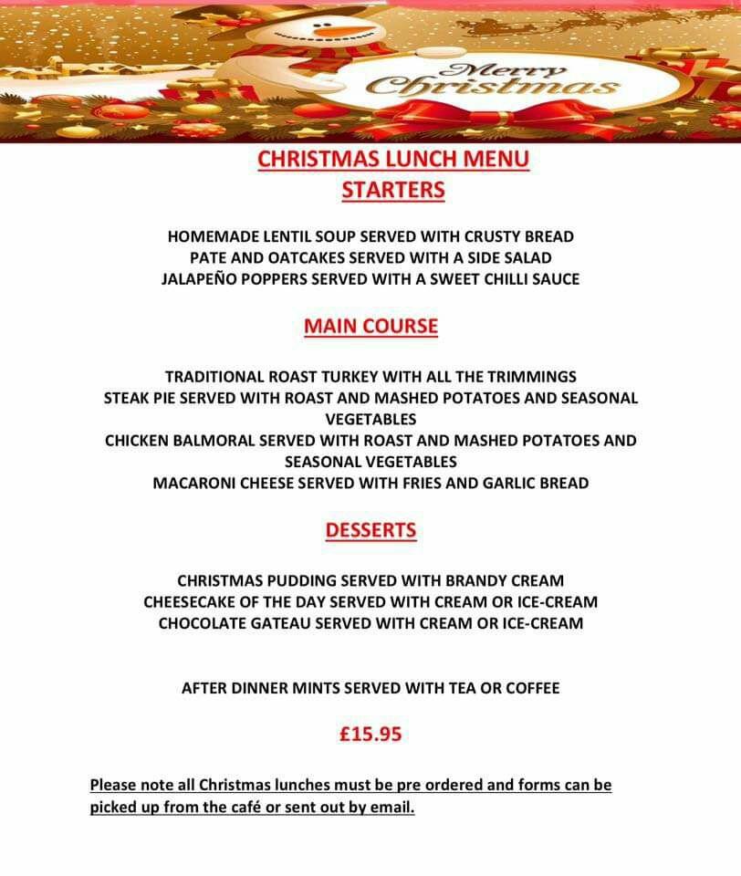 Menu at Bridge Cafe, Bathgate