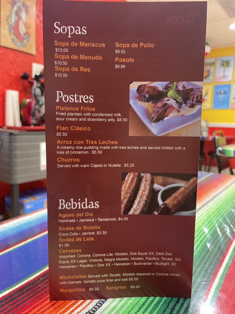 Menu at Chilangos Mexican Grill restaurant, Plantation