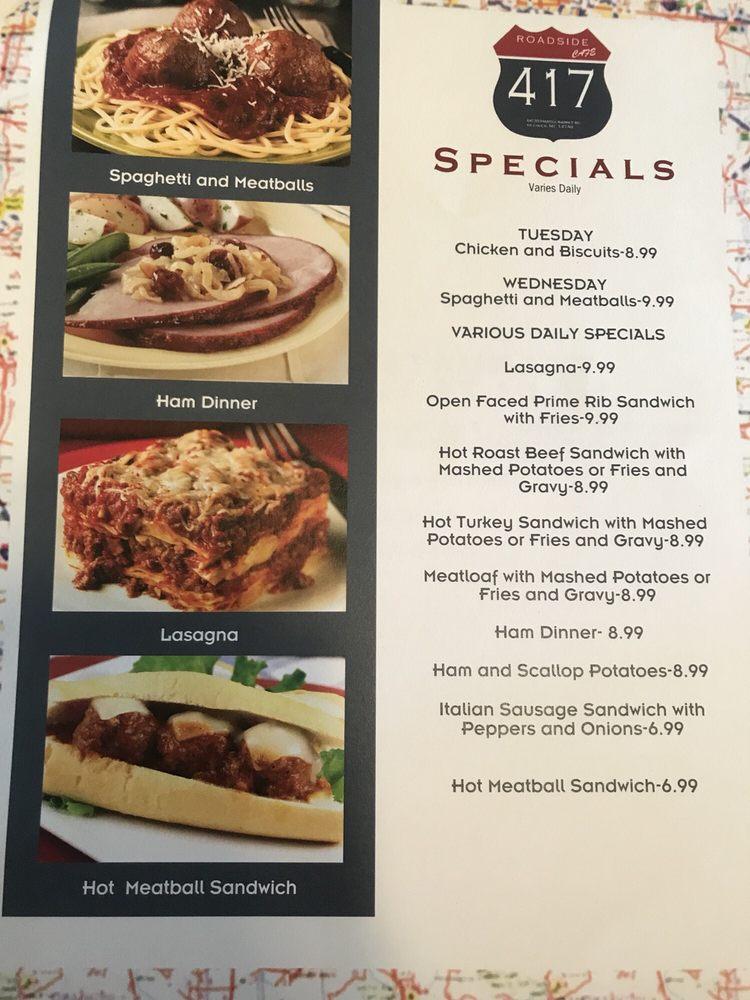 Carta de Roadside Cafe, Kill Buck