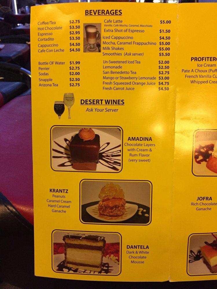 Menu at Chocolada Bakery & Cafe, Hollywood