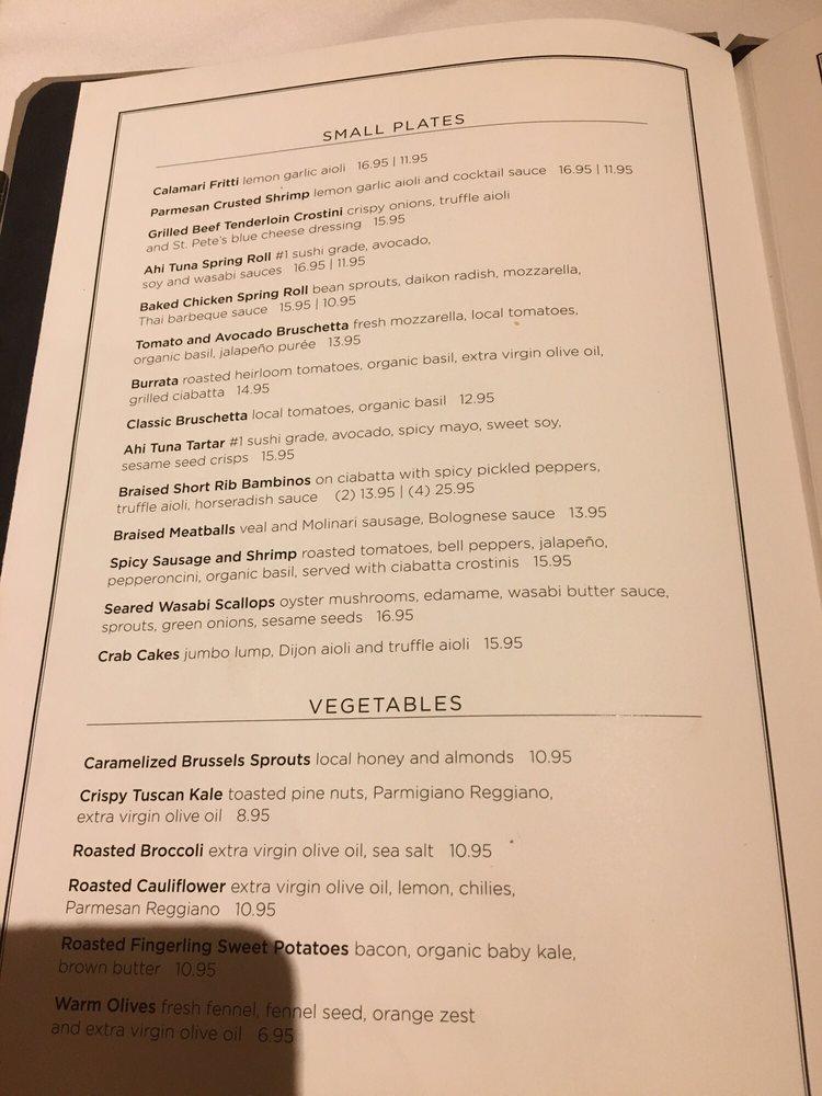 Menu at Ciao Bella restaurant, Bloomington