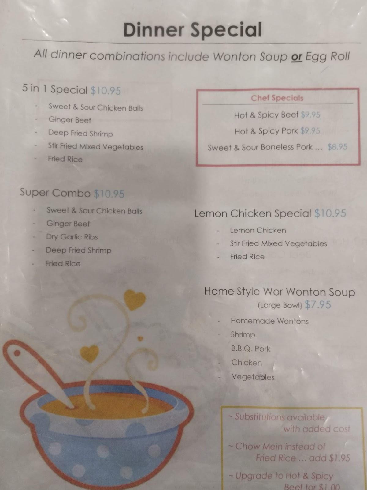 Menu at Golden River Restaurant, Roblin