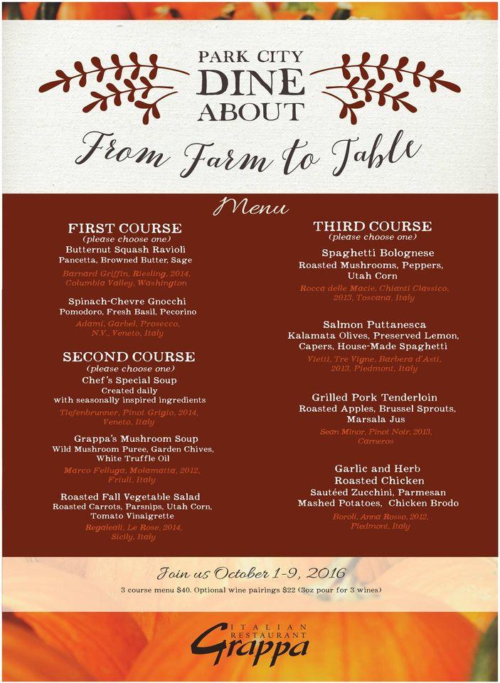 Menu at Grappa pub & bar, Park City, 151 Main St