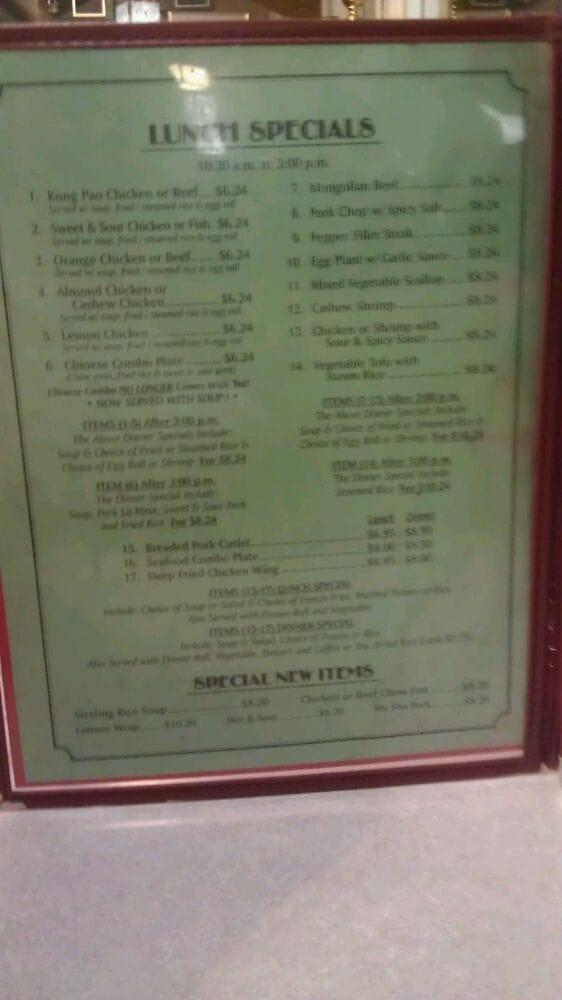 Menu at Canton Restaurant, Barstow
