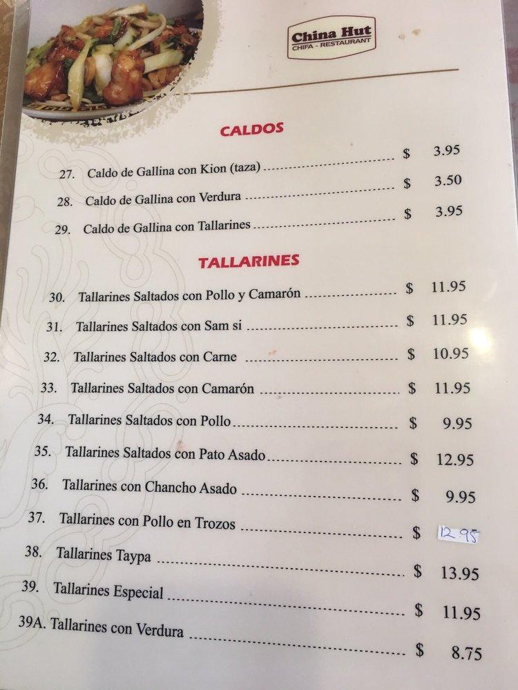 Carta del restaurante China Hut, Orlando, S Orange Blossom Trl