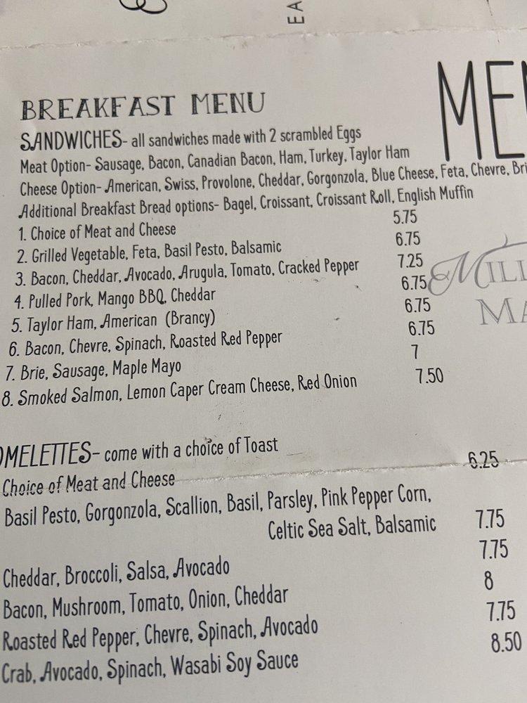 Menu at Mill House Market restaurant, Pulaski