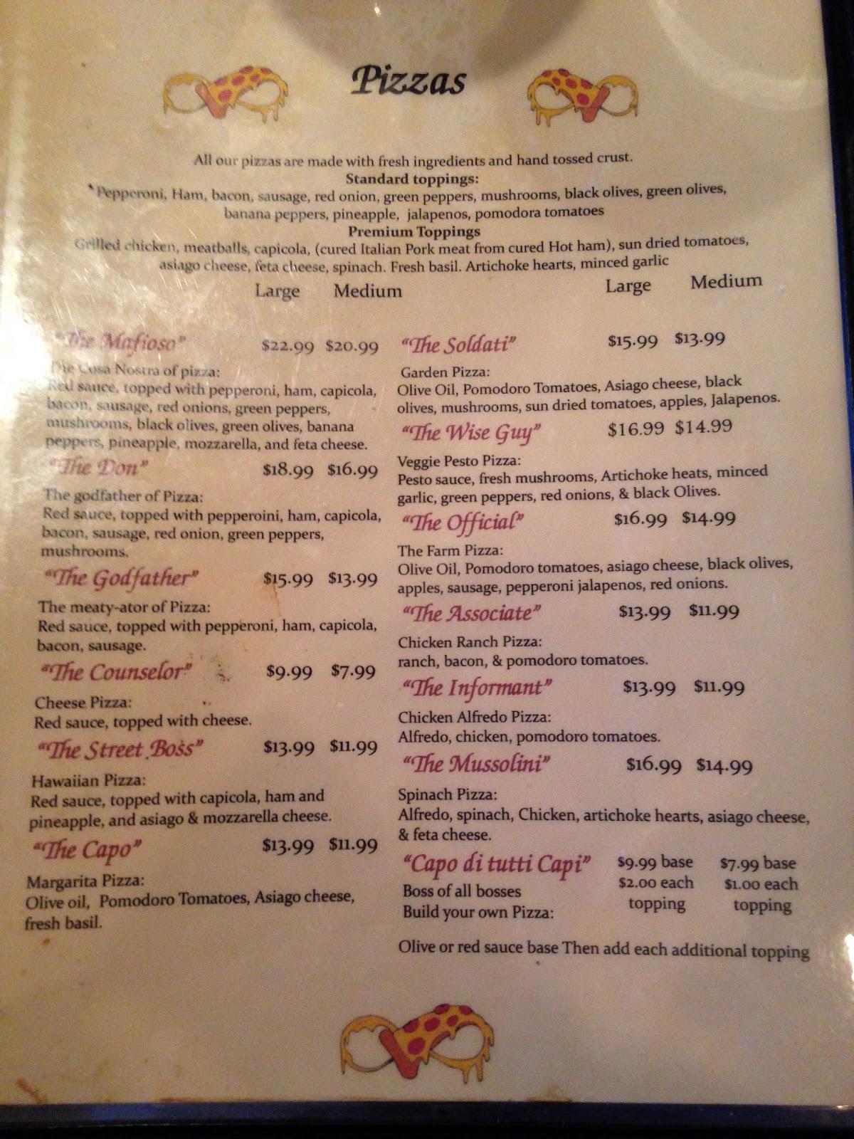 Menu at The Rising Crust Pizza pizzeria, Florence, Florence Blvd