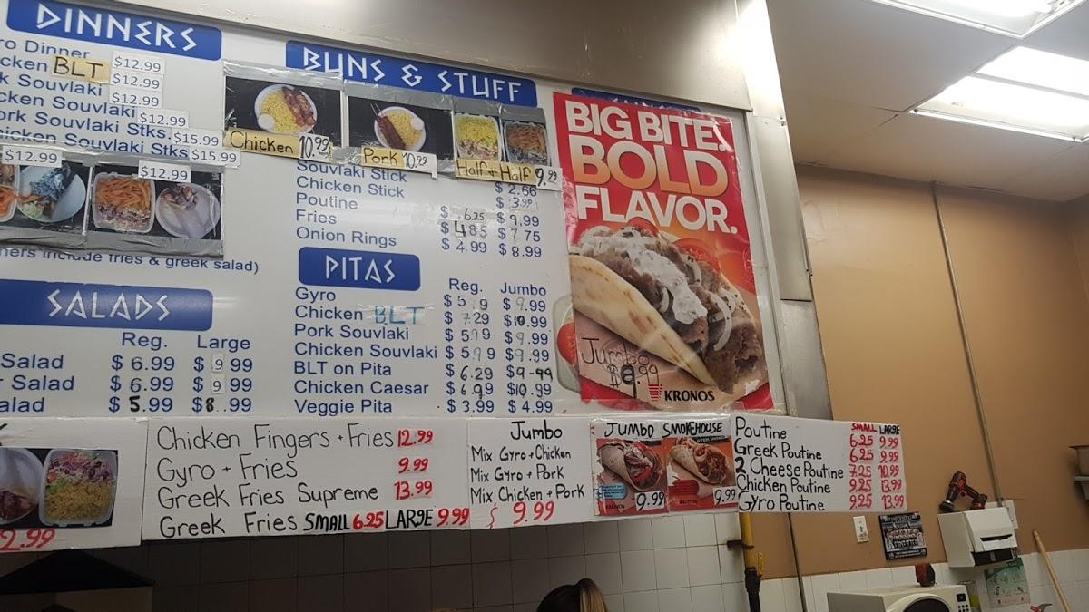 Menu at Tony's Corner restaurant, Hamilton, 314 Queenston Rd
