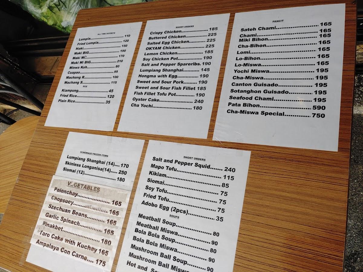 Menu at Ylaya restaurant, Quezon City