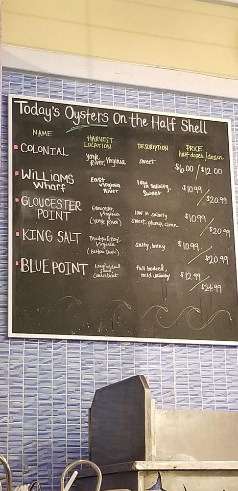 Menu at Fat Tuna Grill & Oyster House restaurant, Williamsburg