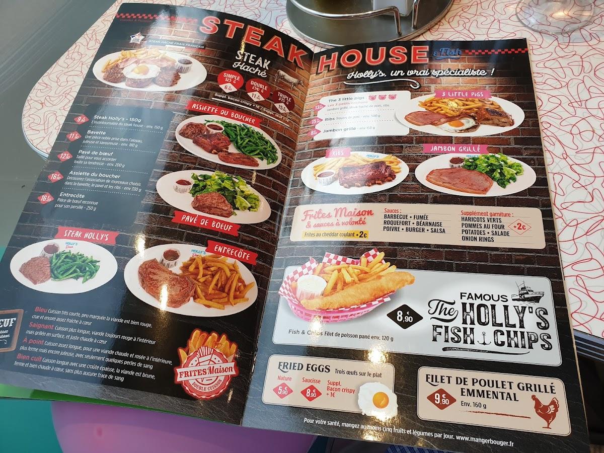 Menu at Holly's Diner restaurant, Poitiers