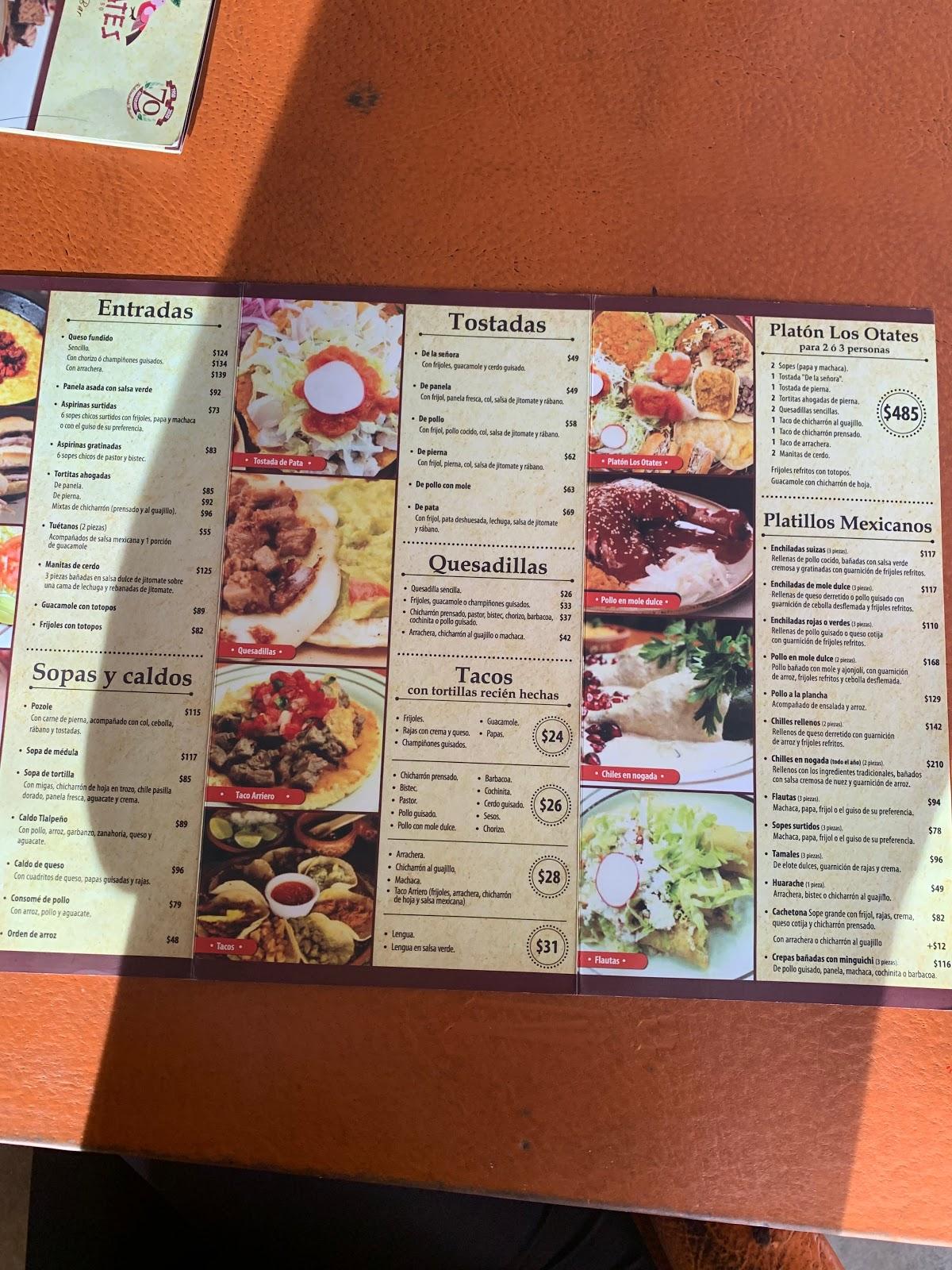 Carta del pub y bar Los Otates, Guadalajara, Av. México 2455-2