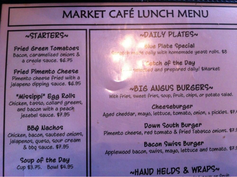 Menu at Market Cafe, Louisville, W Main St