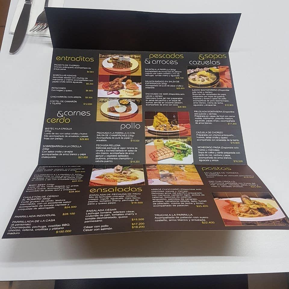 Menu at Amado Bocado restaurant, Bogotá, Cra. 13 #27-86