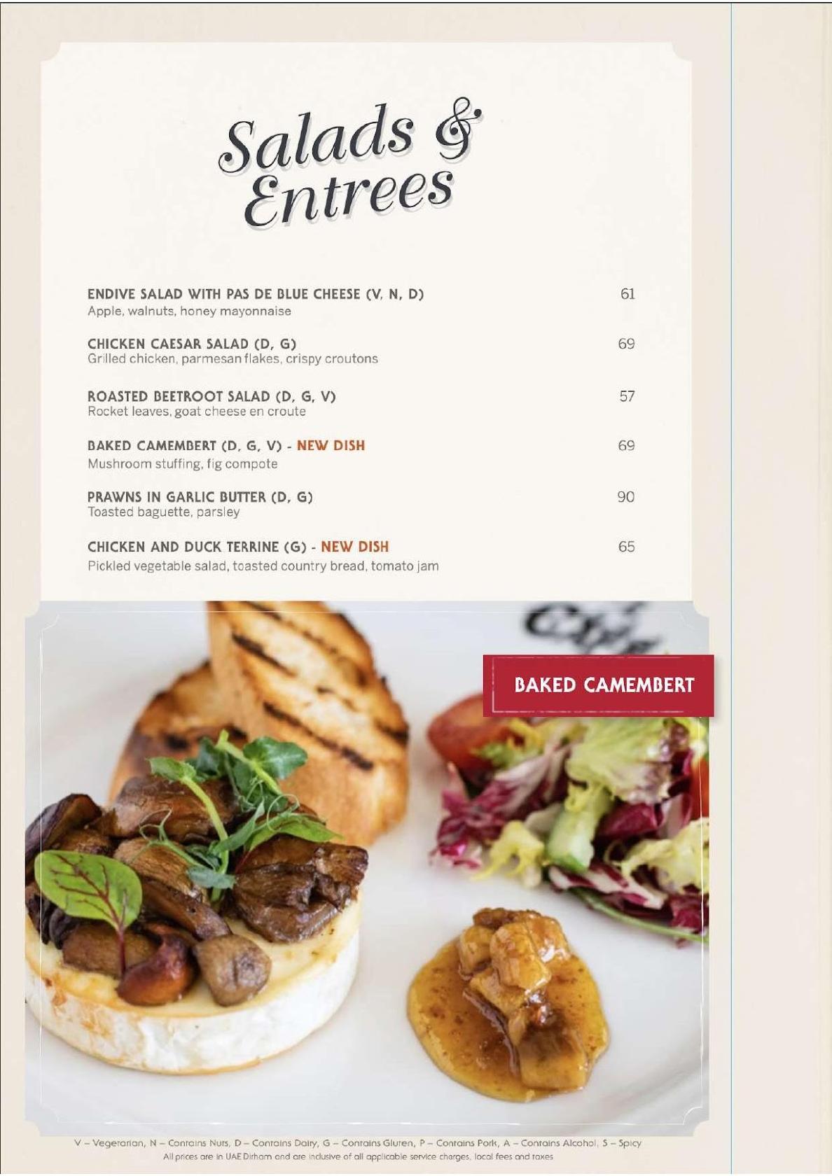 Menu at Belgian Café restaurant, Abu Dhabi, InterContinental Abu Dhabi
