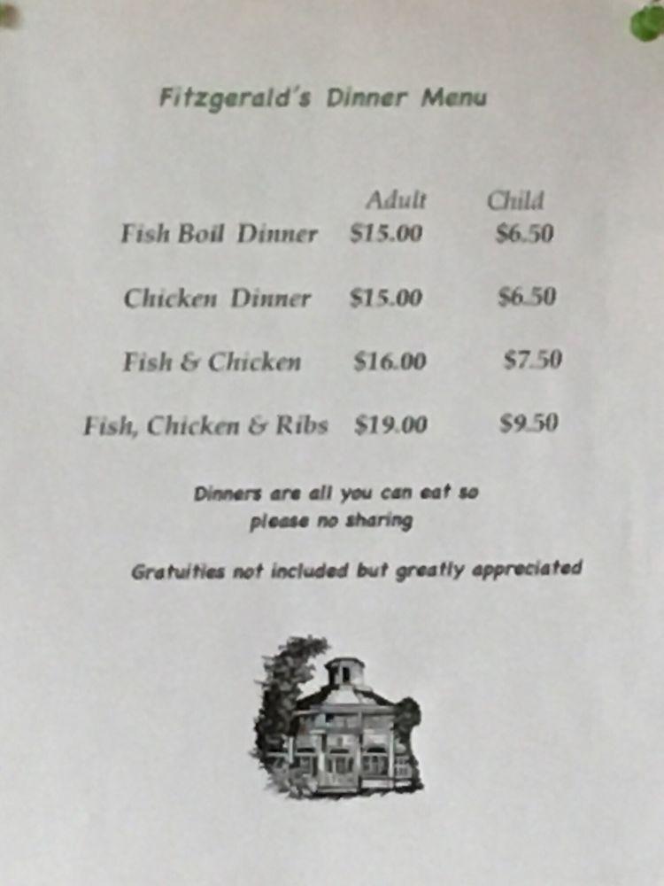 Menu at Fitzgerald's Genoa Junction BBQ, Genoa City