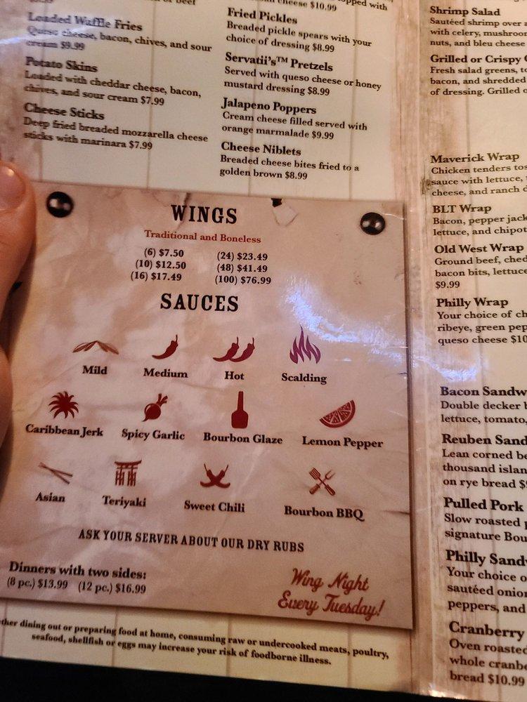 Menu at Maverick's pub & bar, Greendale