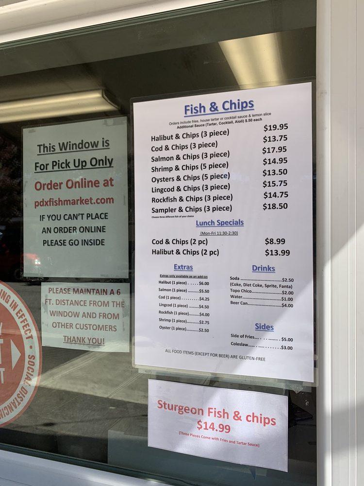 Menu at Portland Fish Market restaurant, Portland