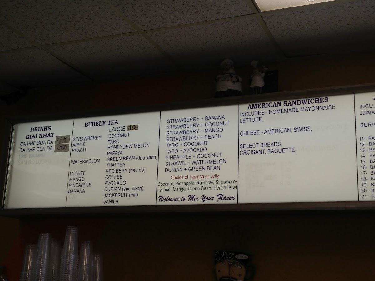 Menu at Q Bakery Sandwiches, Seattle